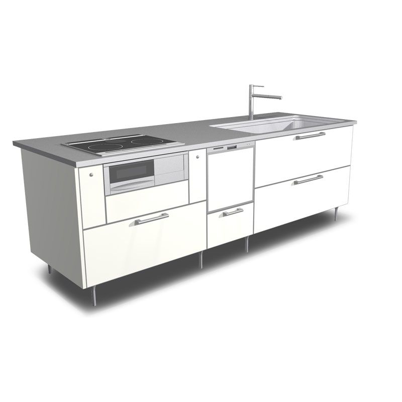 CARO 2 W244D77H85 ガス（RB32AM5H2SVW）・食洗機タイプ右シンク｜ トーヨーキッチンスタイル公式オンラインショップ ...